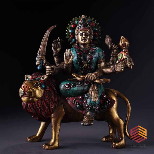 The Temple Enshrines An Old Pure Copper Hand Made Gem Inlaid Painted ...