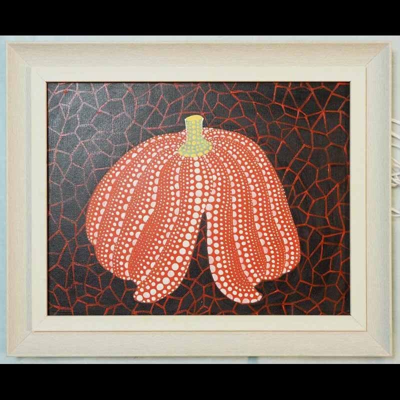Oil Painting Yayoi Kusama Red Pumpkin F6 Framed Hand-painted Auction