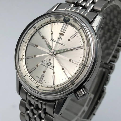 [rare Dial, Excellent Precision] Seiko Seikomatic Silver Wave Automatic ...