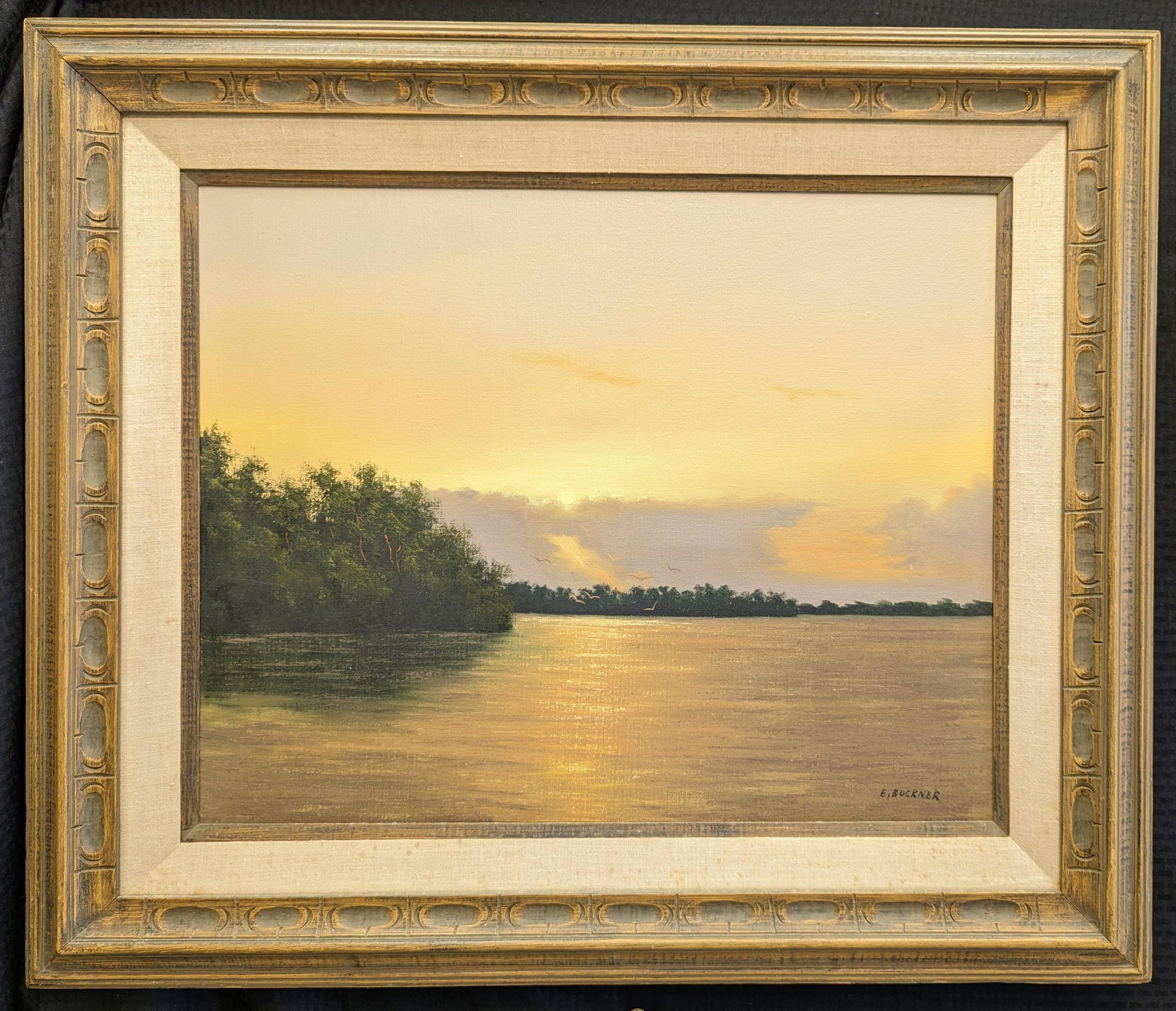 Ellis Buckner Buckner 24x30 'river Sunrise''