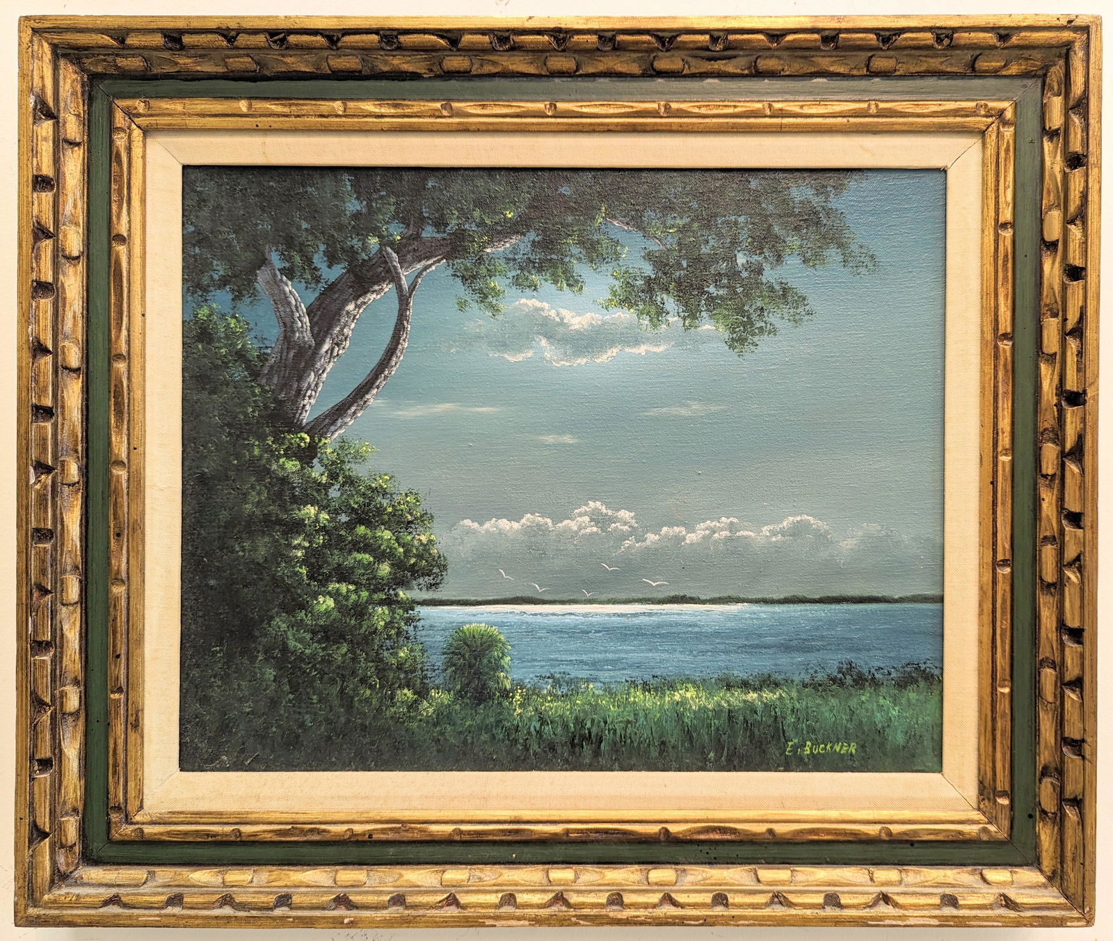 Ellis Buckner 16x20 'moonlit River Oak Auction