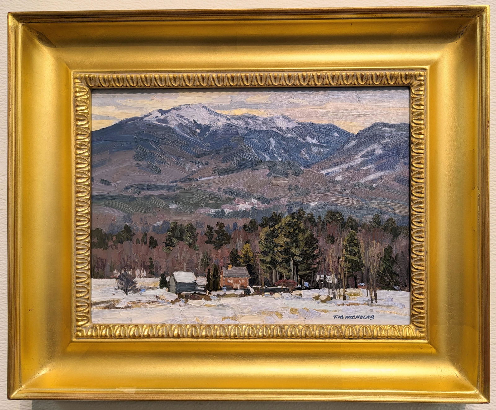 T.m. Nicholas 9x12 'white Mountains, Nh' Auction
