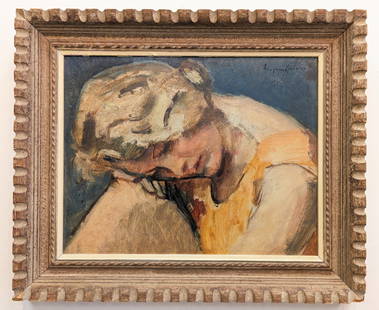 Eugen Spiro 14 X 18 'model Falling Asleep'