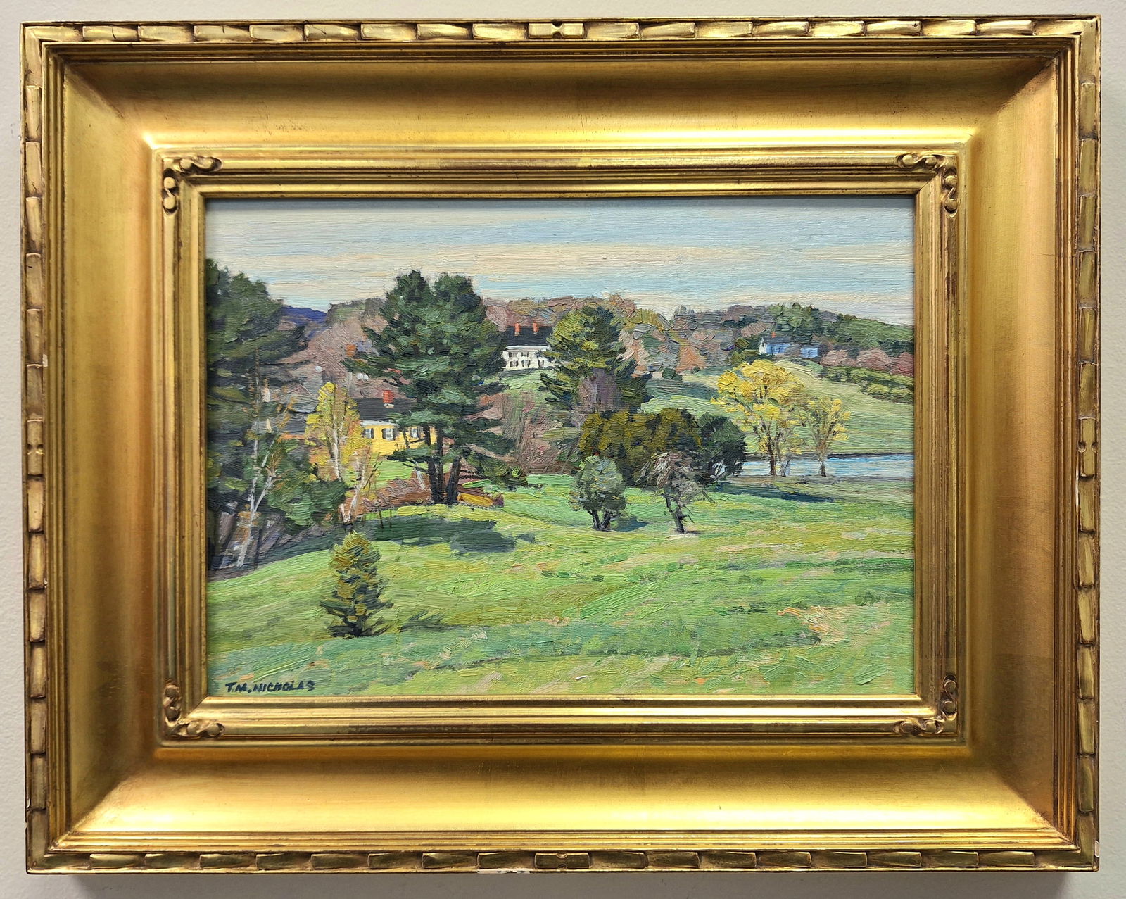 T.m. Nicholas 10x14 'spring Landscape, Sheepscot' Auction