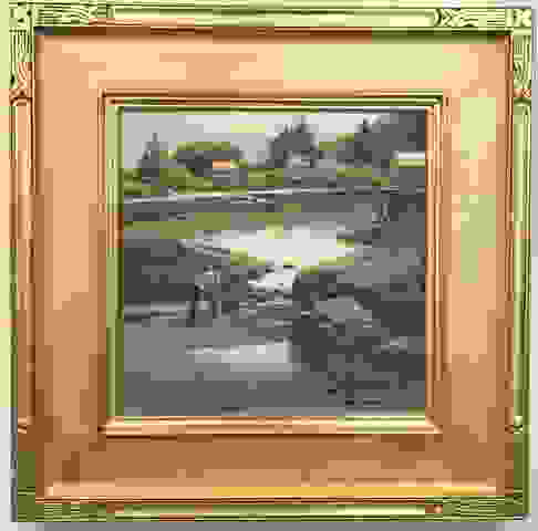 Tom Nicholas 14x14 'clam Digging' Oil Painting Auction