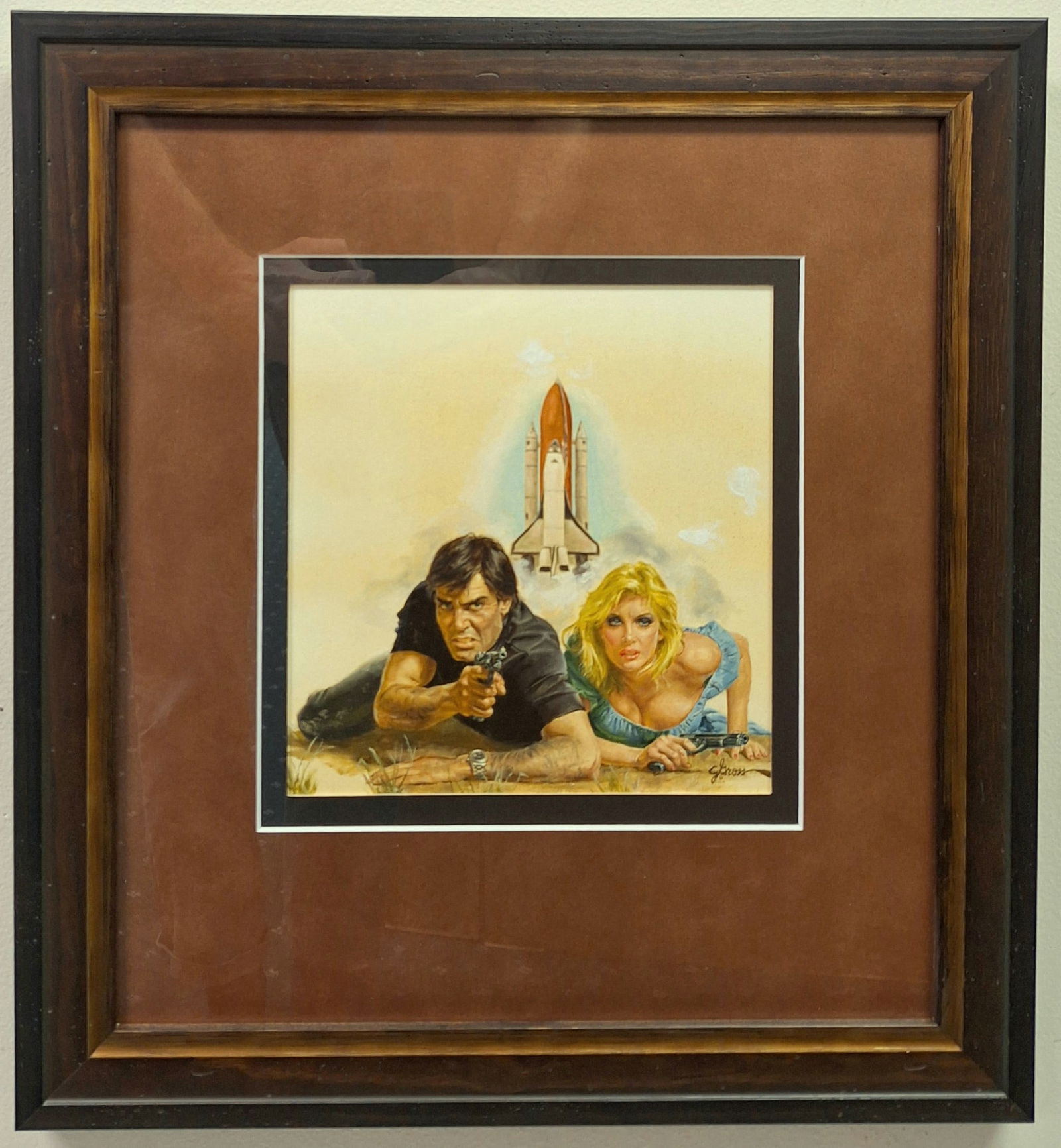 George Gross 9x9 'space Shuttle Pulp Art' Painting For Nick Carter Book ...