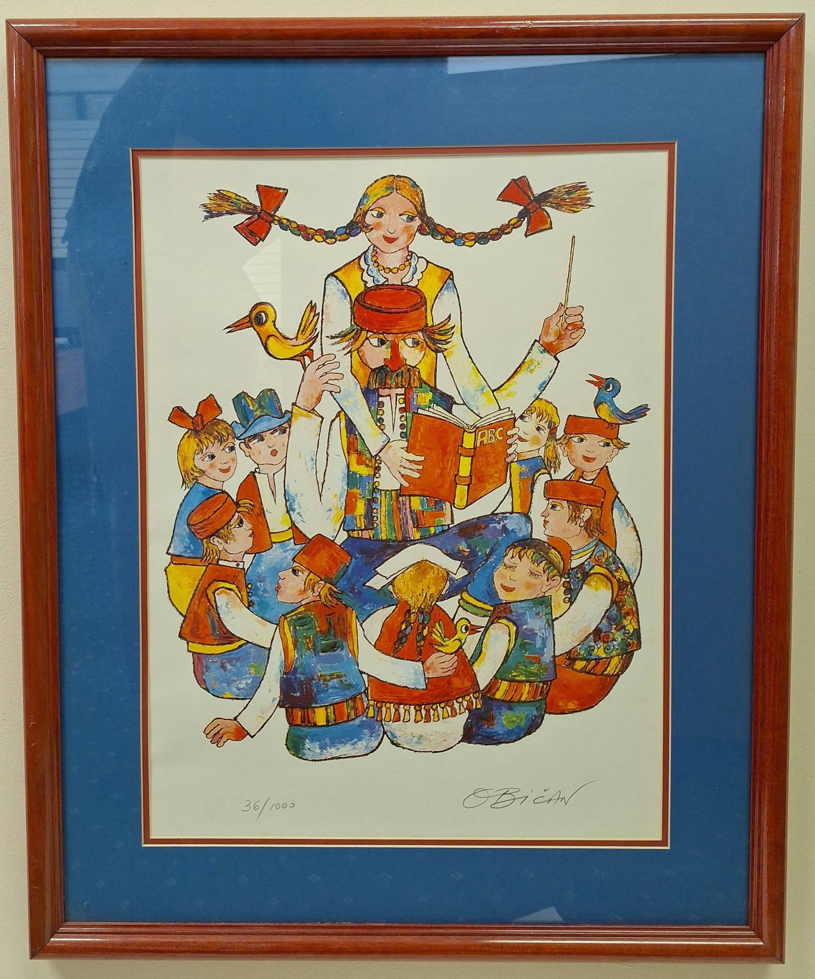 Jovan Obican 24x18 'teach Your Children" Signed Serigraph Auction