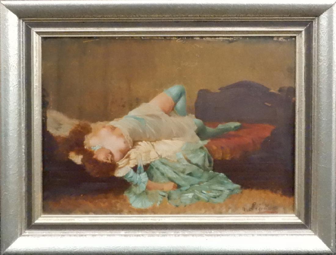 A. (Adolphe) F. (Frederic) LeJeune oil on board