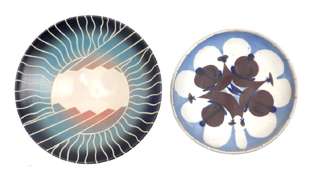 Rudolf Staffel and Wayne L. Bates art pottery bowls