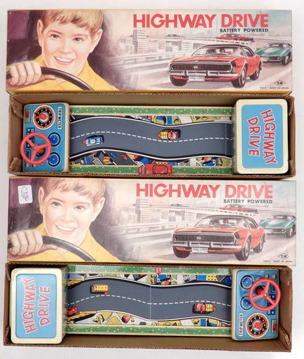 Two Japan Highway Drive Battery Powered Toys In Boxes,