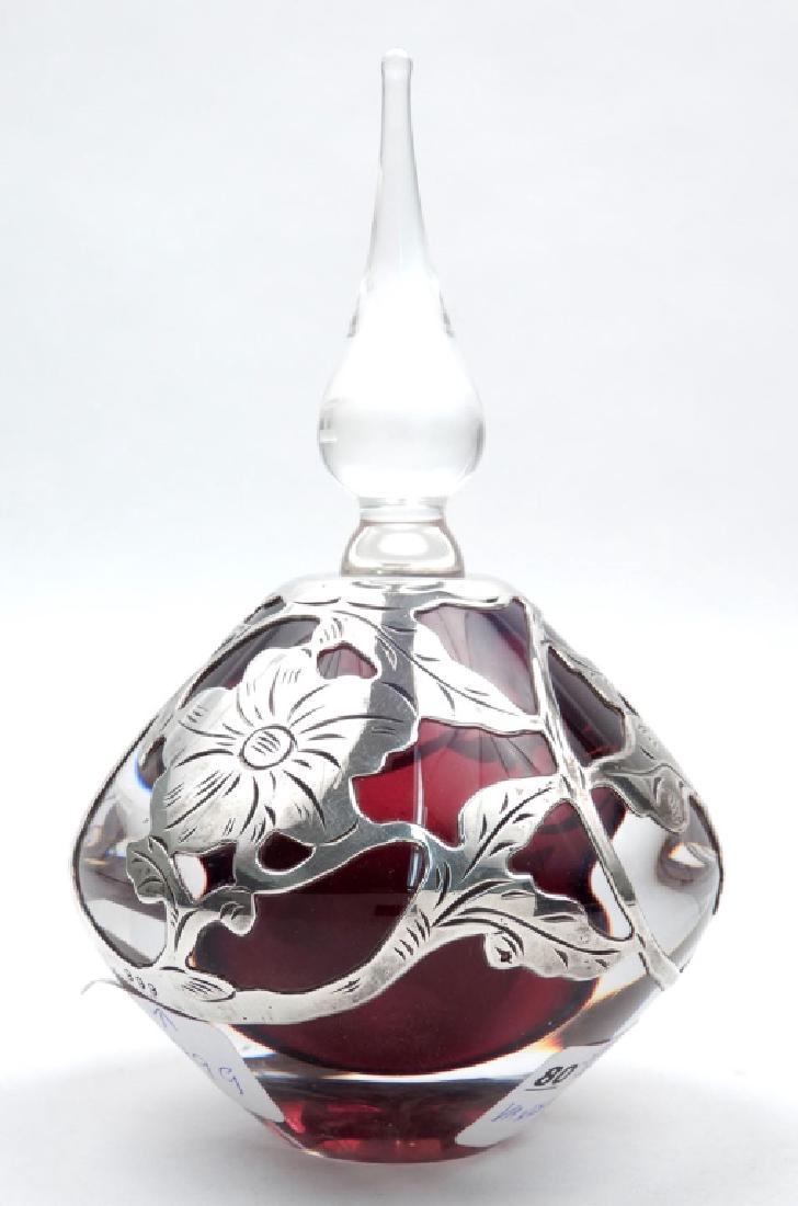 Signed Vandermark crystal and sterling silver perfume