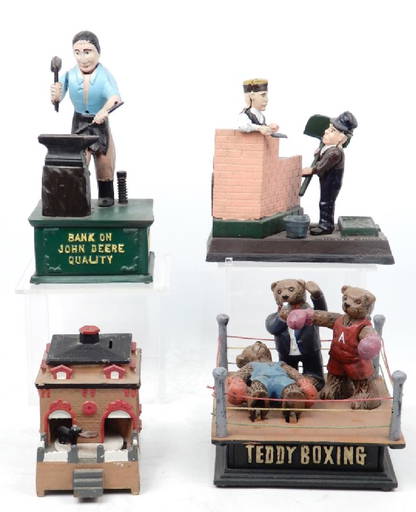 Four Reproduction Cast Iron Mechanical Banks