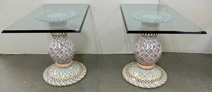 Mackenzie Childs Pedestal Table