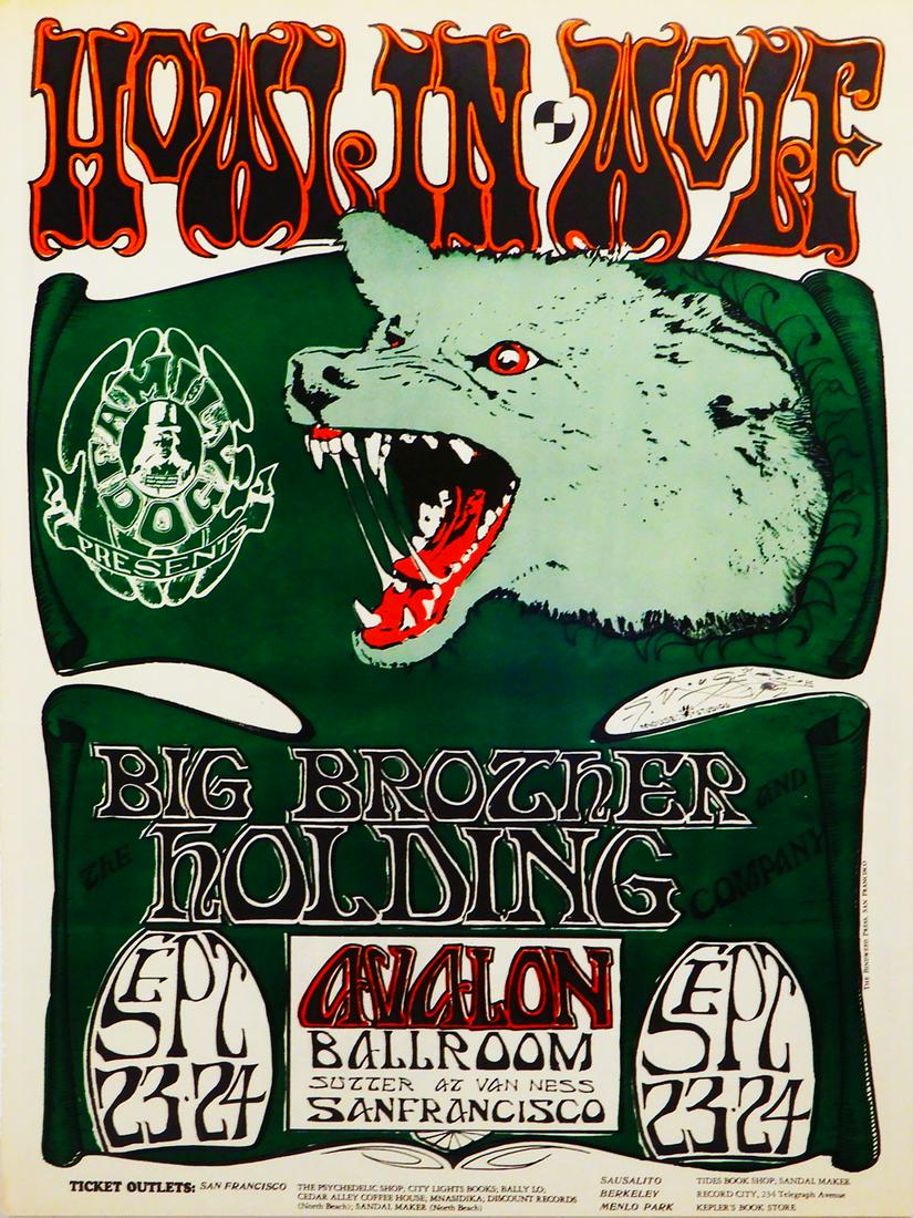 Howlin Wolf "Wolf" Avalon Ballroom concert poster - Aug 14, 2020 ...