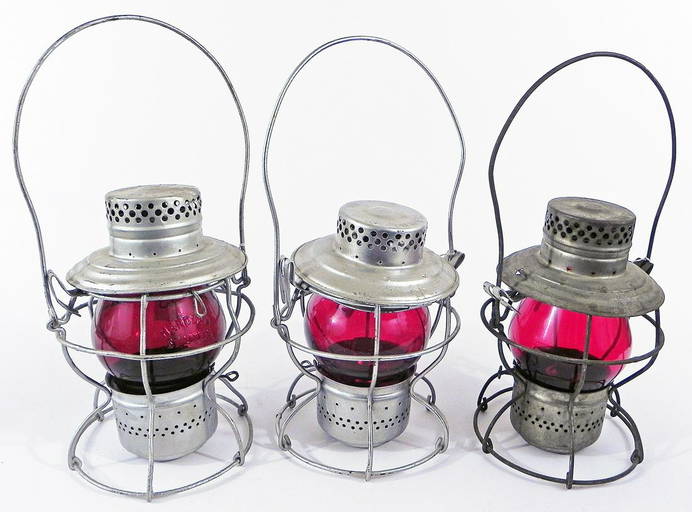 Three Handlan Railroad Lanterns