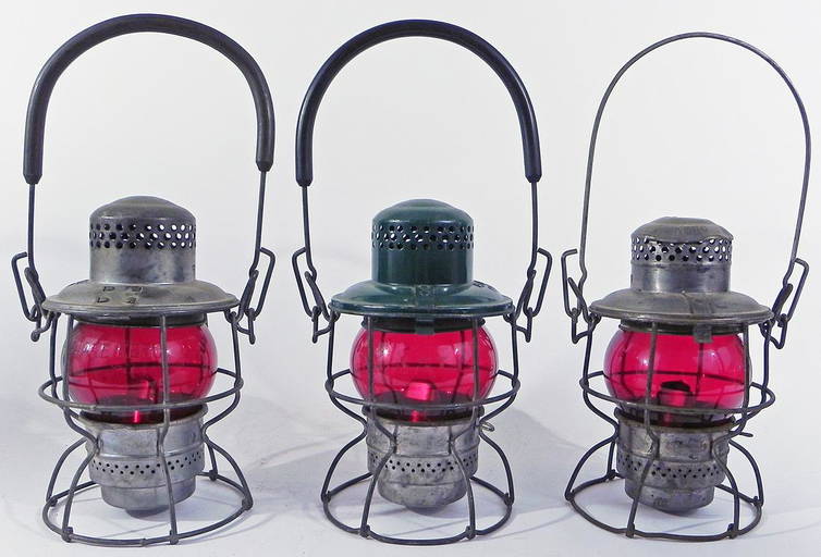 Three Adams Westlake Co. Adlake Railroad Lanterns