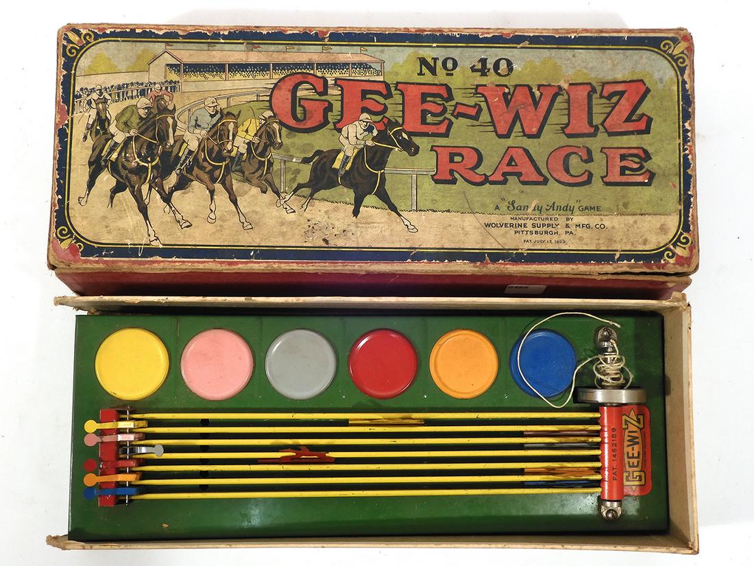 1920's Gee Wiz Horse Racing Game In Original Box
