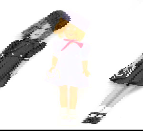 649: Ideal vinyl Shirley Temple doll, 17", with sailor