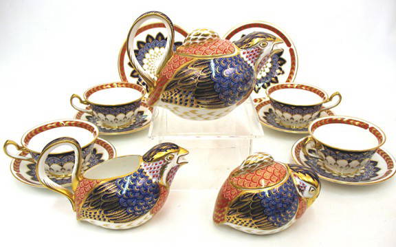Royal Crown Derby Tea Set "quail", Thirteen Pieces