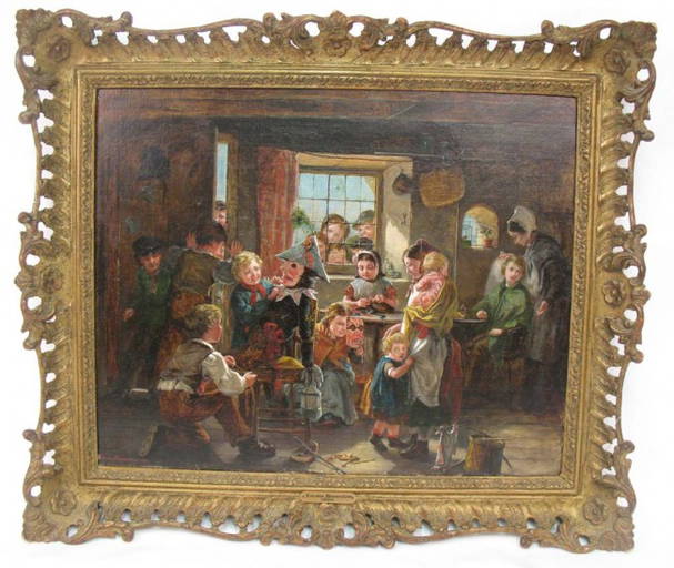 Emma Brownlow Oil On Canvas, Interior With Childre