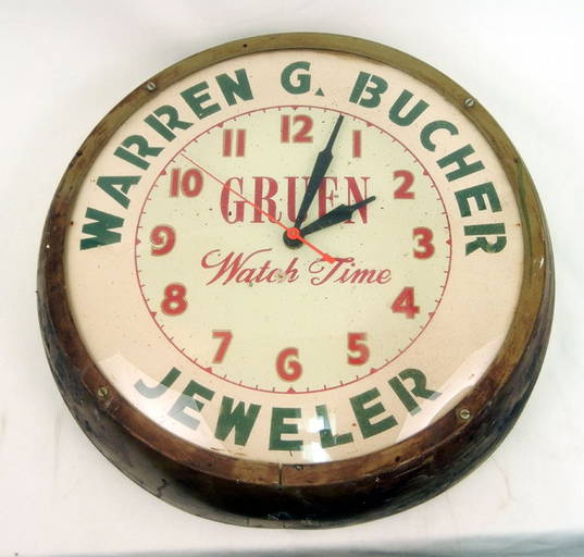 Gruen Watch Time Advertising Clock With Dualite, W