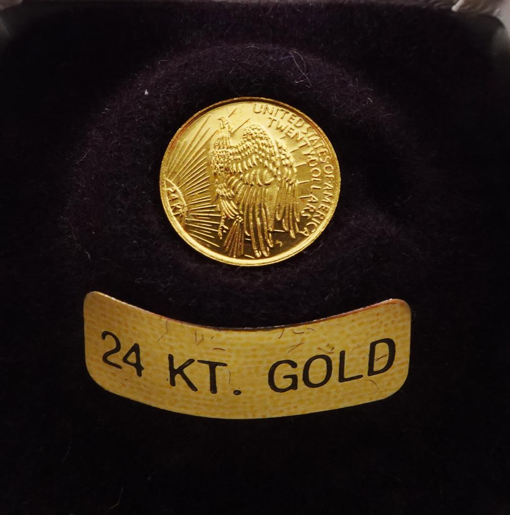 Miniature 24k St. Gauden's Twenty Dollar Gold Piece