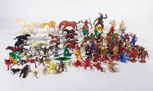 1950's Plastic Toy Soldier Figures Grouping