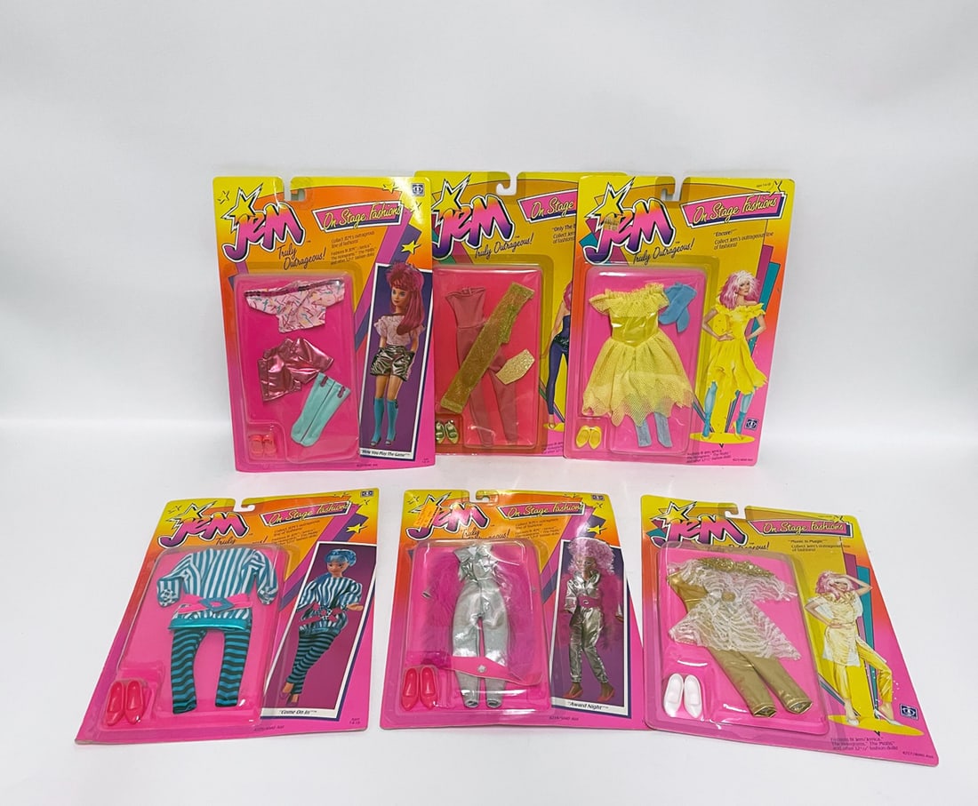 Six 1980's Mint Jem Fashions In Original Packaging Auction