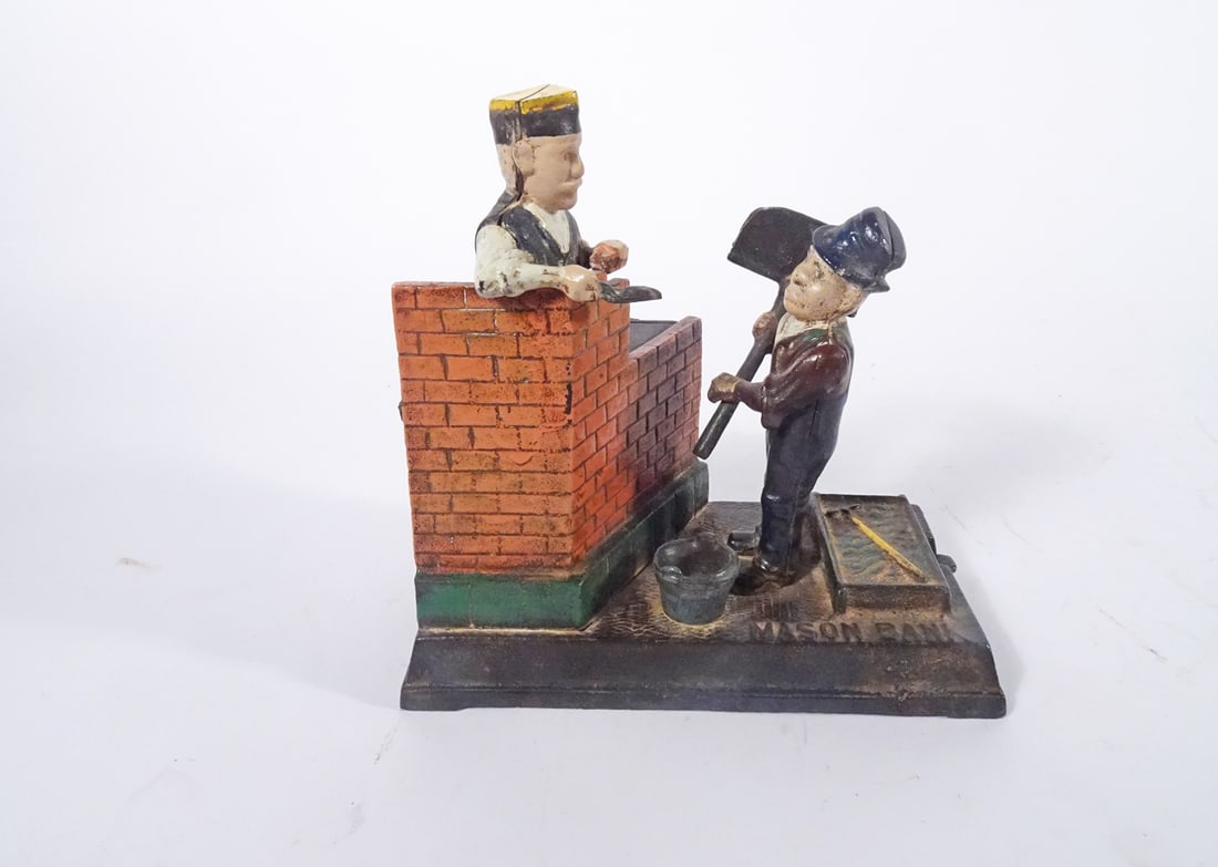 Mason And Hod Carrier Cast Iron Mechanical Bank