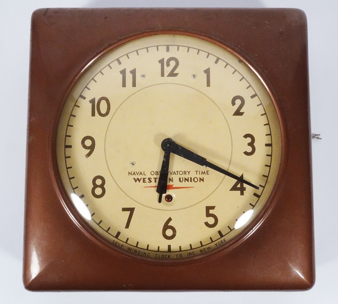 Naval Observatory Time Western Union Wall Clock Auction