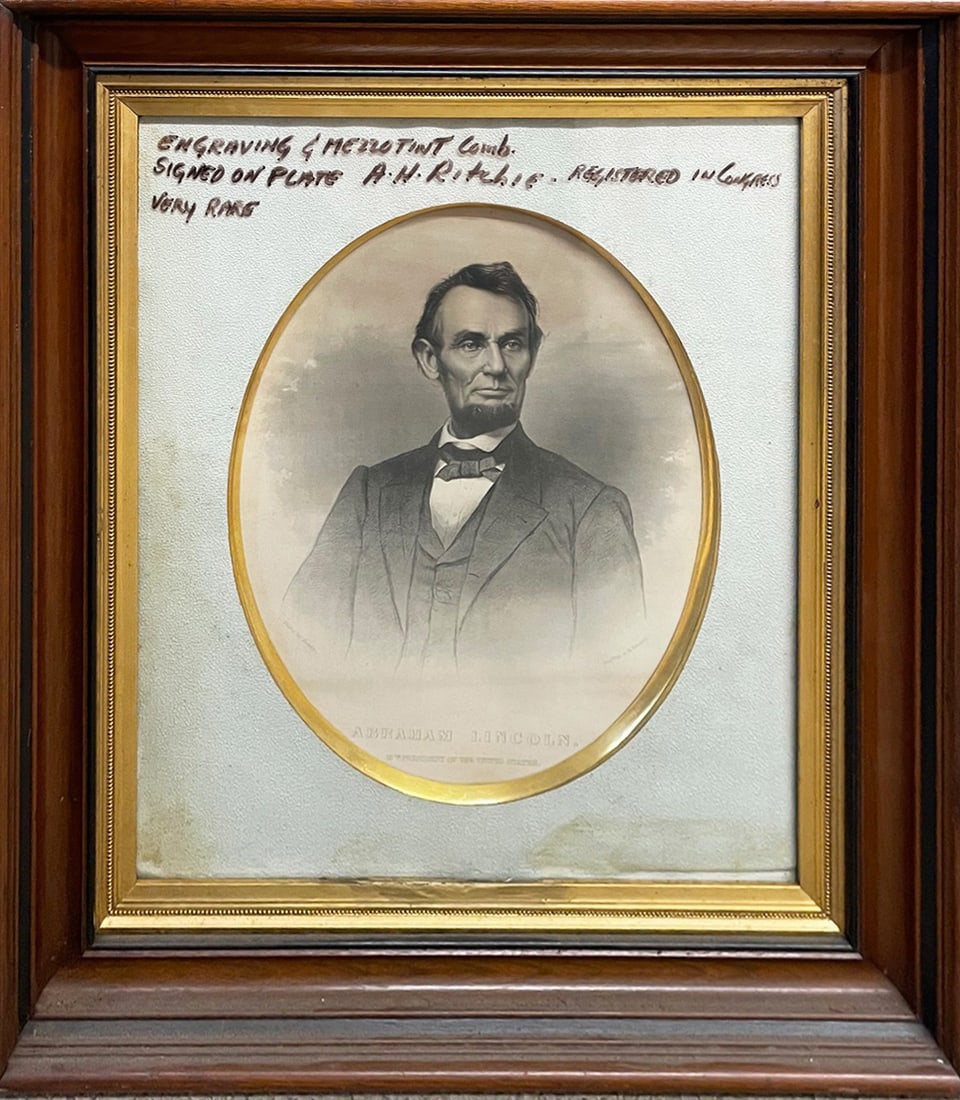 Alexander Ritchie Abraham Lincoln Engraving Auction