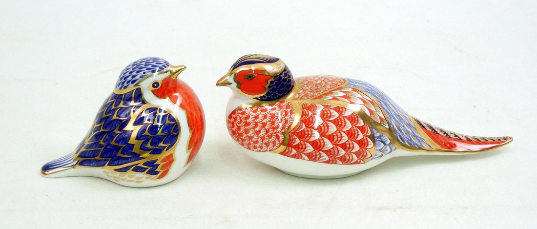 60: Two Royal Crown Derby bird figurines, both marked o