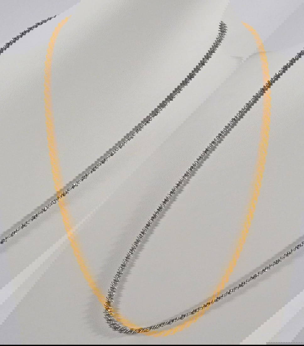 14k Two -tone Rope/box Chain Necklace Auction