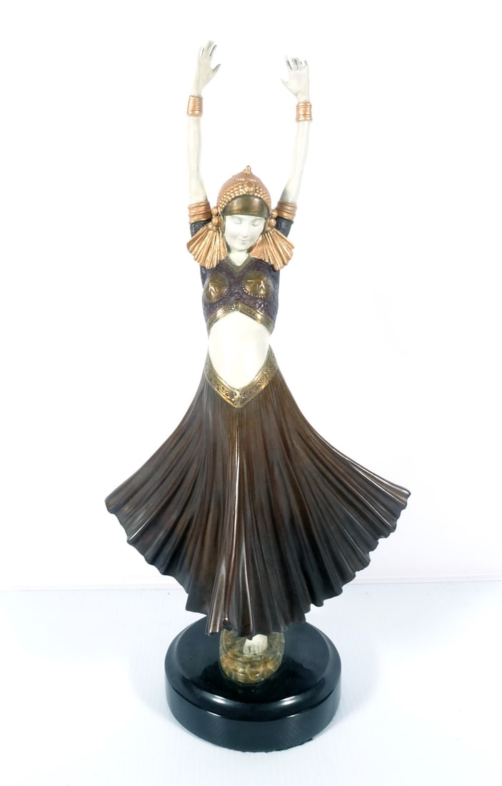 After Dimitri Haralamb Chiparus Bronze Sculpture Auction