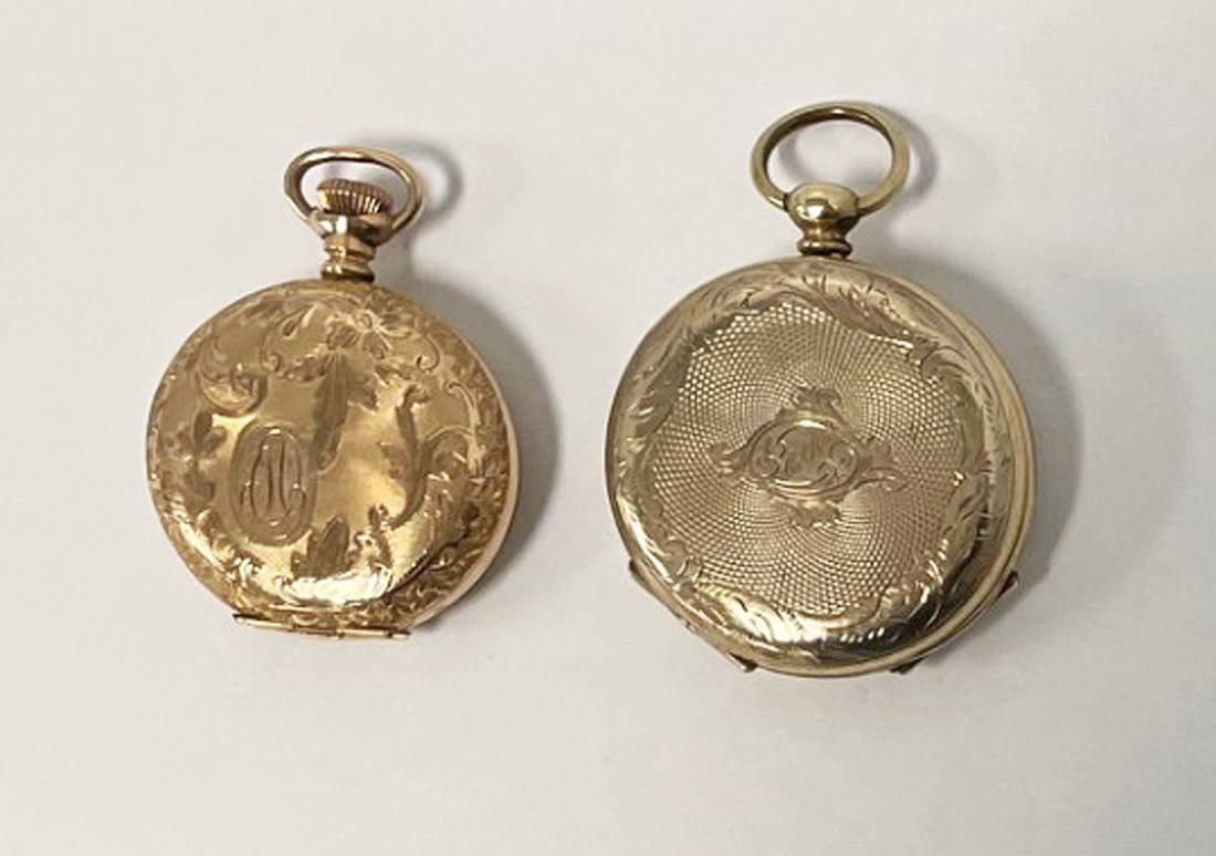 Gold Filled Watch Case And Photo Case With Hair Auction