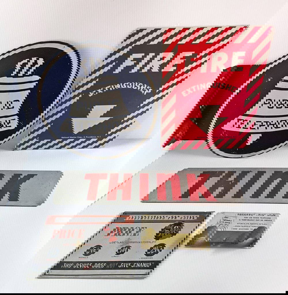 Vintage Tin Signs Grouping Auction