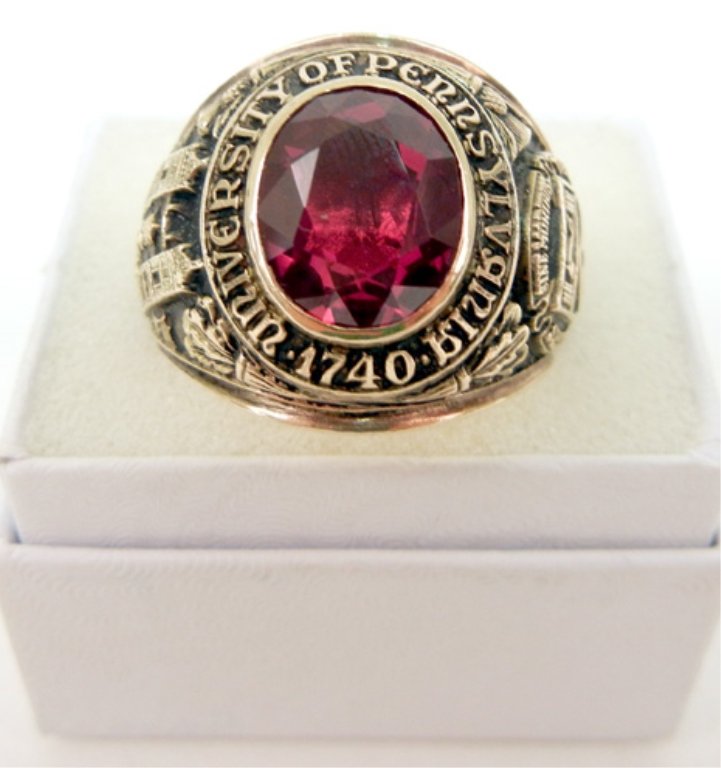 University of Pennsylvania 1960 class ring, 10k yellow