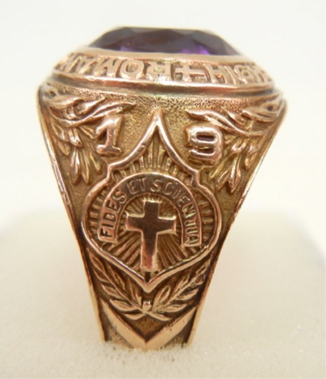 Roman Catholic High School 1944 class ring, 10k yellow : Lot 217