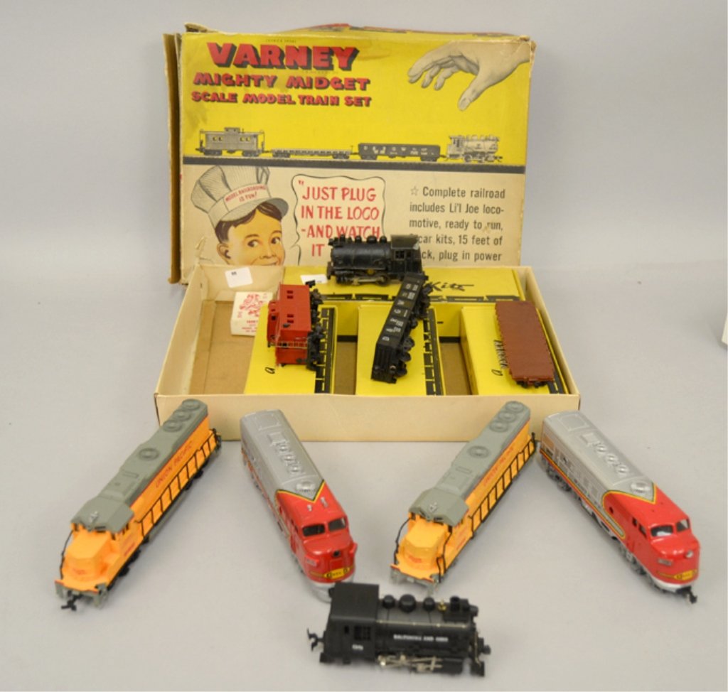 Varney Mighty Midget train set and HO scale engines