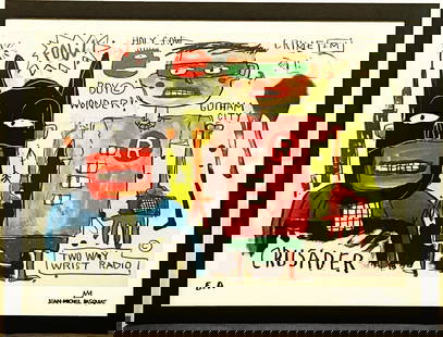 Jean Michel Basquiat – Superman Hero – Painting - Oil On Canvas - In ...