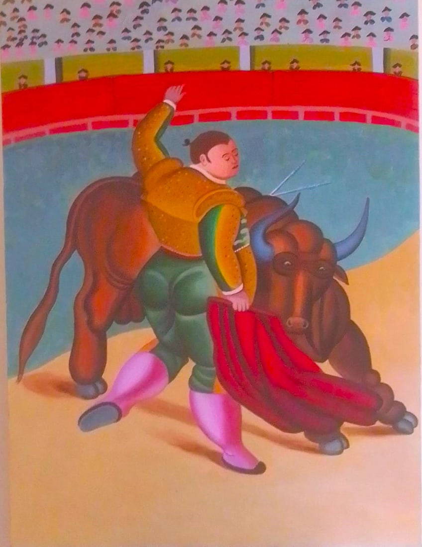 Fernando Botero – Bullfighter- Painting - Oil On Canvas - In The Style ...