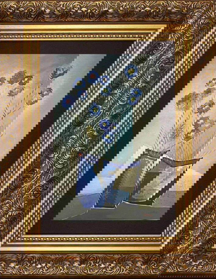 Angel Botello - Floral Still Life - Oil Painting On Board - In The ...