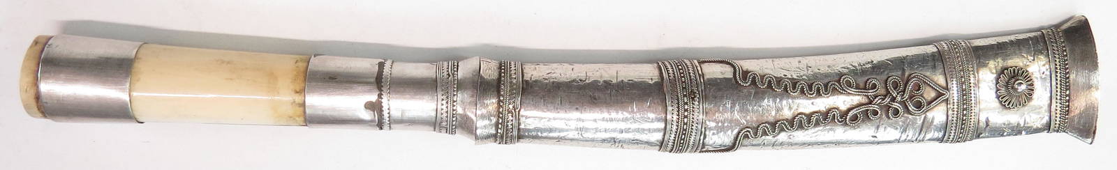 A 19th Cen. Shan Burmese Silver Mounted Dha Hmyaung Dagger Sword/dagger