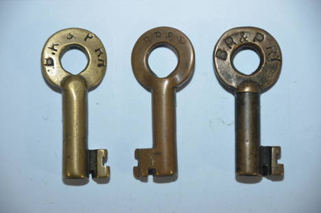 3 Buffalo Rochester & Pittsburgh Railroad Switch Keys