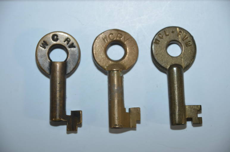 Three Wisconsin Central Rr Brass Keys 1890s 1990s