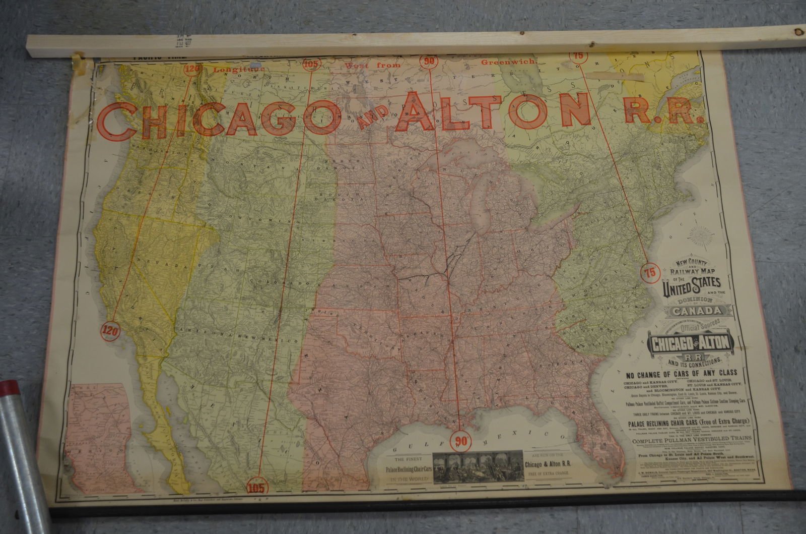 1889 Chicago And Alton Railroad Map Auction