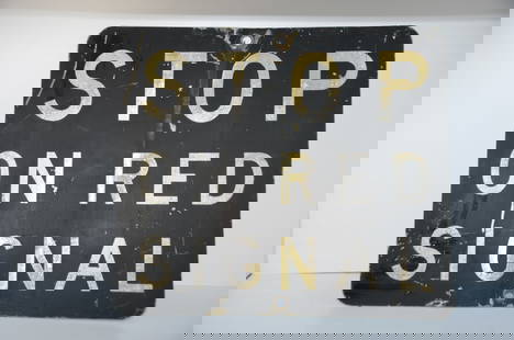 Red Metal Stop Sign With Glass Reflective Marbles.