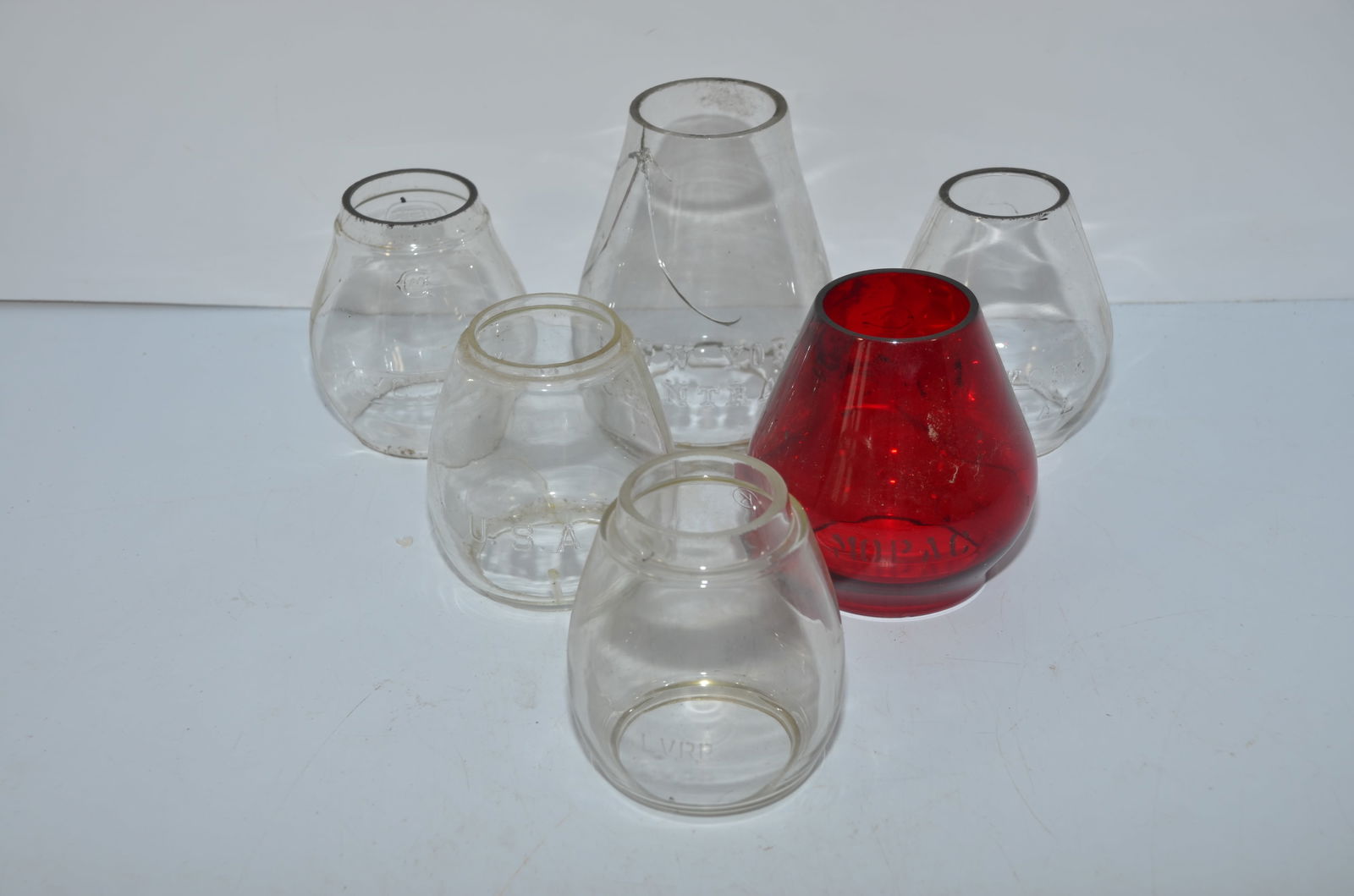 Six Rr Lantern Globes Cast Or Etched With Rr Names Auction