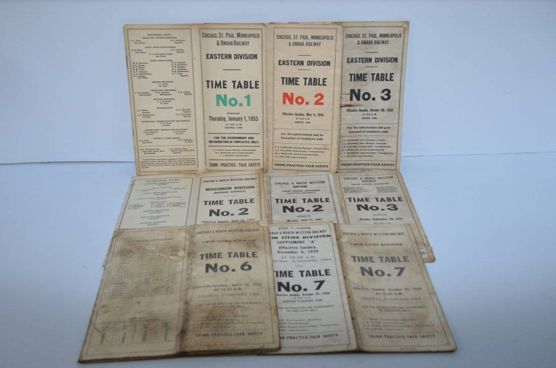Chicago St Paul Minneapolis And Omaha Rr 1950s Employee Timetables Auction