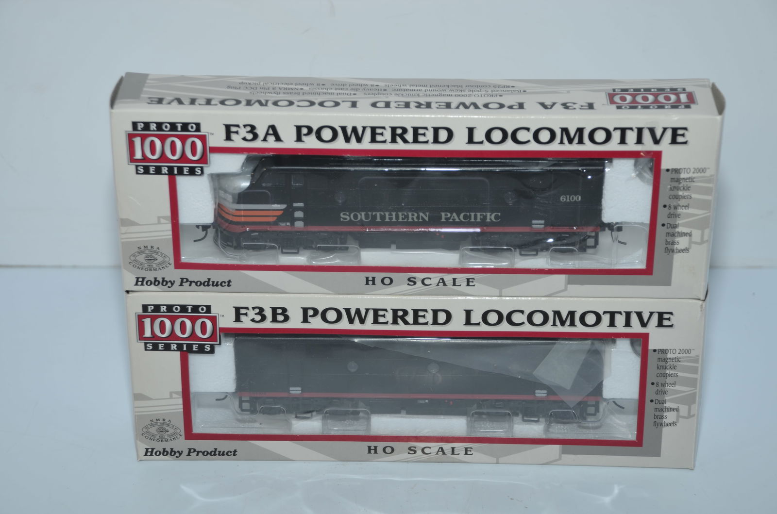 Southern Pacific Rr Life-like Proto 1000 F3a/b Dc Diesel Locomotive Set-ho Scale Auction